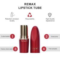 China 3.5g Aluminum Lipstick Tube Unique Frost Red Push Up Empty Round for sale