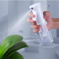 China 150ml Transparent Cylindrical Clear Plastic Bottle With White Spray For Spray Bottle for sale