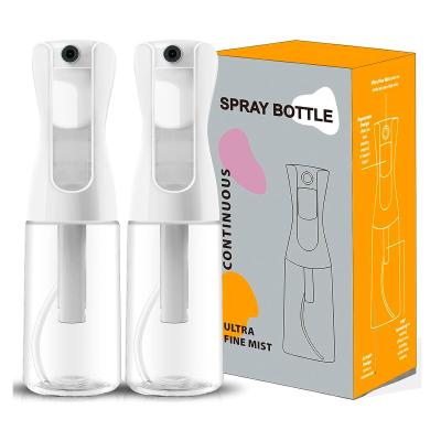 China 150ml Transparent Cylindrical Clear Plastic Bottle With White Spray For Spray Bottle for sale