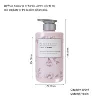 China 500ml Pink cylindrical smooth with Grey pump for shampoo lotion bottle for sale