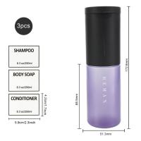 China 250ml Purple Cylindrical smooth with black cap for shampoo lotion bottle for sale