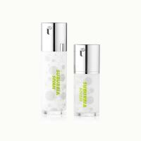 China 30/50ml Plastic Airless white cylindrical frosted with silver pump for cosmetic packaging bottle for sale