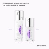 China 30/50ml Plastic Airless white cylindrical frosted with silver pump for cosmetic packaging bottle for sale