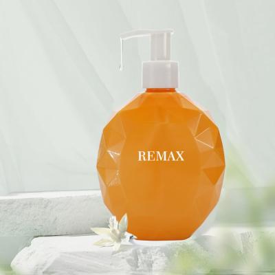China 250ml Orange Irregular smooth with white pump for shampoo lotion bottle for sale