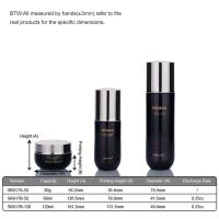 China Luxury Black Plastic Skincare Packaging Set 50ml 120ml 50g For Face Care for sale