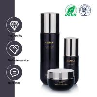 China Luxury Black Plastic Skincare Packaging Set 50ml 120ml 50g For Face Care for sale