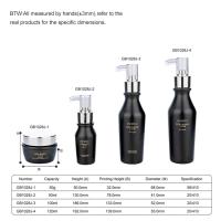 China 50g/50ml/120ml Glass cylinder Smooth silver/black bottle with silver/white pump/lid For Empty Cosmetic Packing Combo for sale