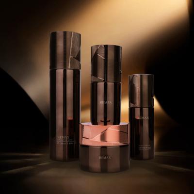 China Luxurious Brown Bottle Glass Skincare Packaging Collection 4 Bottles For Ultimate Indulgence for sale