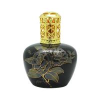 China Luxury 100ml Glass Packing Red Green Traditional Pattern Round Catalytic Aromatherapy Lamp for sale