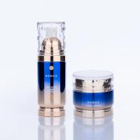 China 50ml Glass Cream Jar Deep Blue And Shimmering Gold Gradients For Face Care for sale
