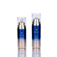 China 50ml 100ml Glass Emulsion Bottle Dark Blue Gradual Finish Fine Flash for sale