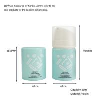China 50ml Blue Red Plastic Vacuum Emulsion Bottle For Facial Treatment for sale