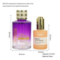 China Functional 30ml 70ml Cosmetic Dropper Bottles In Gradient Purple And Matte Orange for sale
