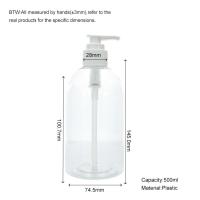 China 500ml Transparent cylindrical Smooth with white pump for shampoo lotion bottle for sale