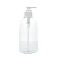China 500ml Transparent cylindrical Smooth with white pump for shampoo lotion bottle for sale