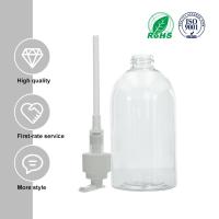 China 500ml Transparent cylindrical Smooth with white pump for shampoo lotion bottle for sale