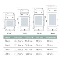 China 50ml/80ml/100ml/120ml white smooth PP bottle with white/blue/transparent lid for Vacuum Bottle for sale