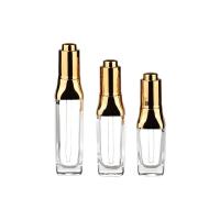 China Sophisticated Essential Oil Bottles with Luxurious Gold Press Dropper 30ml 40ml 50ml for sale