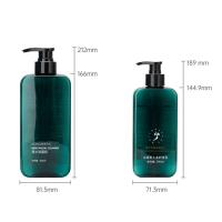 China 300/500ml Green rectangle smooth with black pump for shampoo lotion bottle for sale