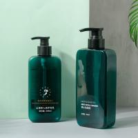 China 300/500ml Green rectangle smooth with black pump for shampoo lotion bottle for sale