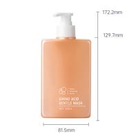 China 330ml PET Pink/Orange Plastic rectangle smooth with White pump for shampoo lotion bottle for sale