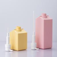 China 500ml/1000ml Pink/Yellow PET Smooth Bottle With white Pump For shampoo lotion bottle for sale