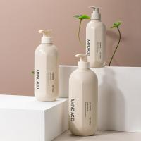 China 300/500/700ml white rectangle smooth with white pump for shampoo lotion bottle for sale
