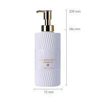 China 500ml White/Black cylindrical smooth and Spiral pattern with golden pump for shampoo lotion bottle for sale