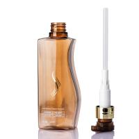 China 350ml Transparent rectangle smooth with Orange pump for shampoo lotion bottle for sale