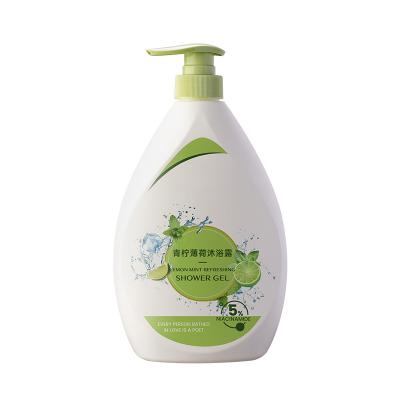 China 1000ml White ellipse smooth with Green pump for shampoo lotion bottle for sale