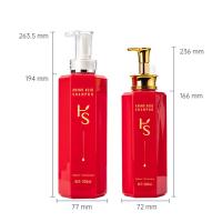 China 500ml/700ml Red rectangle smooth with Silver/Golden pump for shampoo lotion bottle for sale