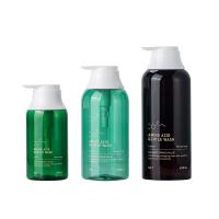China 700ml/500ml Black/Green PP Smooth Bottle With white Pump For shampoo lotion bottle for sale