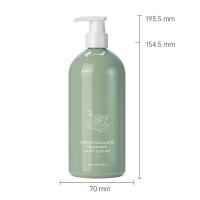 China 500ml Matcha PET cylindrical smooth with white pump for shampoo lotion bottle for sale