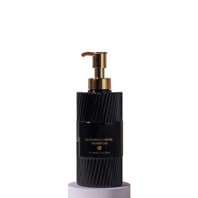 China 500ml White/Black PET Smooth Bottle With Gold Pump Head For  shampoo lotion bottle for sale