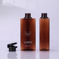 China 200ml Amber Transparent PET Smooth Bottle With black lid For shampoo lotion bottle for sale