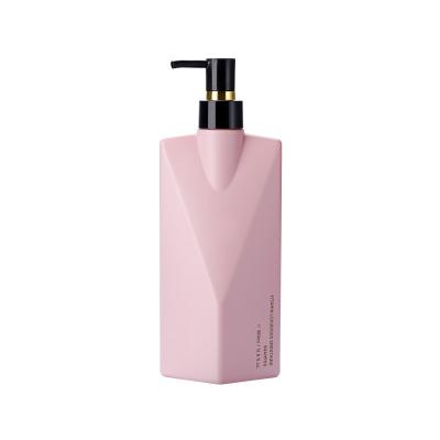 China 360ml Pink/Yellow/white Irregular smooth with Black pump for shampoo lotion bottle for sale