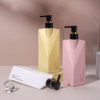 China 360ml Pink/Yellow/white Irregular smooth with Black pump for shampoo lotion bottle for sale