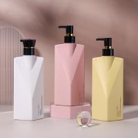 China 360ml Pink/Yellow/white Irregular smooth with Black pump for shampoo lotion bottle for sale