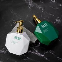 China 300ml PETG White/Greem Irregular smooth with Golden pump for shampoo lotion bottle for sale