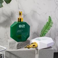 China 300ml PETG White/Greem Irregular smooth with Golden pump for shampoo lotion bottle for sale