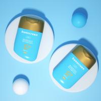 China 30g/50g Blue oval smooth bottle with Golden lid for fragrance and sunscreen stick for sale