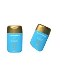 China 30g/50g Blue oval smooth bottle with Golden lid for fragrance and sunscreen stick for sale