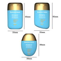 China 30g/50g Blue oval smooth bottle with Golden lid for fragrance and sunscreen stick for sale