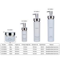 China 40ml/120ml/140ml/50g Glass Transparent cylindrical Smooth with Golde pump for cosmetic packaging bottle for sale
