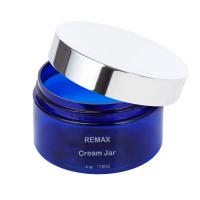 China 120g Blue PP Smooth Bottle With Sivir Lid For Cream Jar for sale