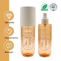 China 240ml Orange Transparent plastic cylindrical smooth with white Spary for Spray Bottle for sale