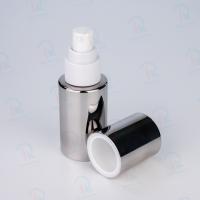 China 40ml Glass Grey smooth Cylinder with white pump for lotion bottle for sale