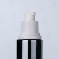 China 40ml Glass Grey smooth Cylinder with white pump for lotion bottle for sale