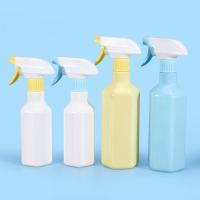 China 300ml/500ml White/Blue/Yellow Rectangle Smooth With White Pump For Spray Bottle for sale