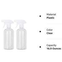 China 500ml Plastic Transparent Cylindrical Clear Bottle With White Spray For empty Spray Bottle for sale